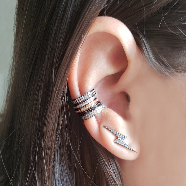 Gold & Diamond Lightning Bolt Ear Climber - Earrings - The EarStylist ...