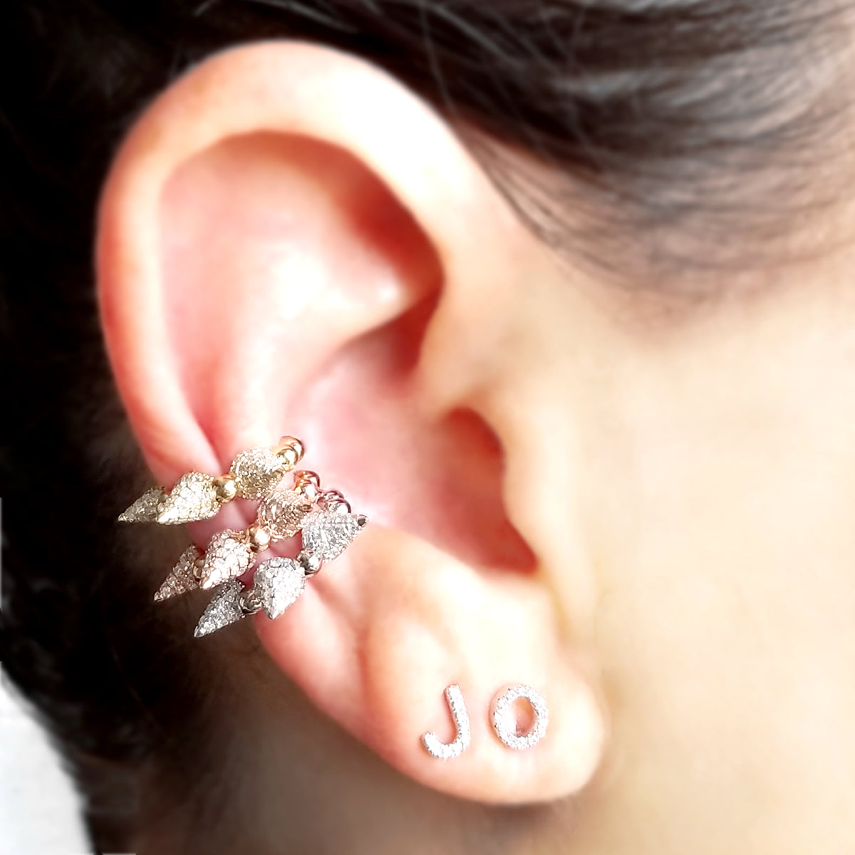 Spiked Diamond & Gold Ear Cuff - Designer Earrings - The EarStylist ...