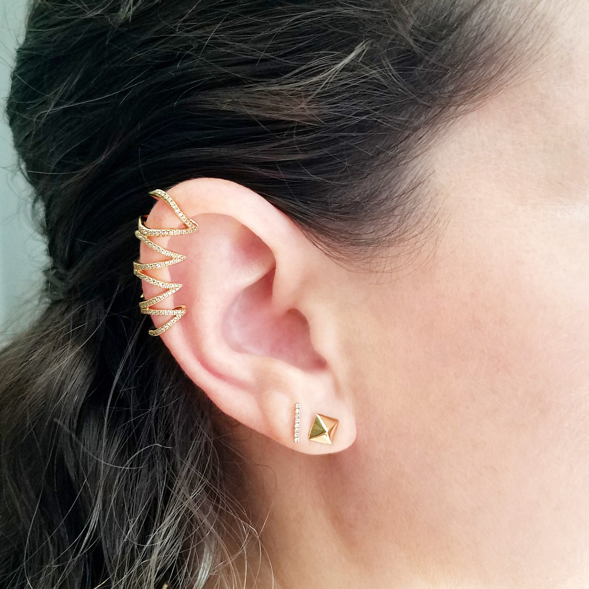 Gold and Diamond Ear Topper - Designer Earrings - The EarStylist by Jo ...